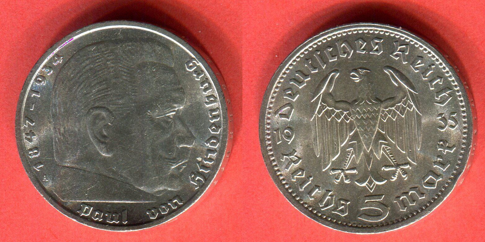 Germany Deutschland 1933 - 1945 5 Reichsmark Silbermünze 1935 A ...