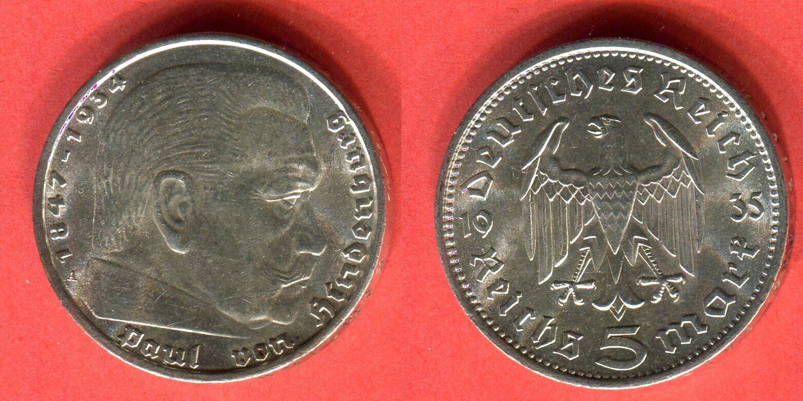 Germany Deutschland 1933 - 1945 5 Reichsmark Silbermünze 1935 A ...