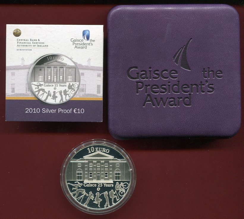 Irland 10 Euro Silbergedenkmünze 2010 25 Jahre Gaisce – The President's ...