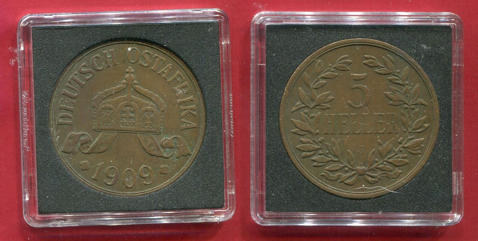 Deutsch Ostafrika German Colonial Money 5 Heller 1909 J Auswärtiges Amt ...