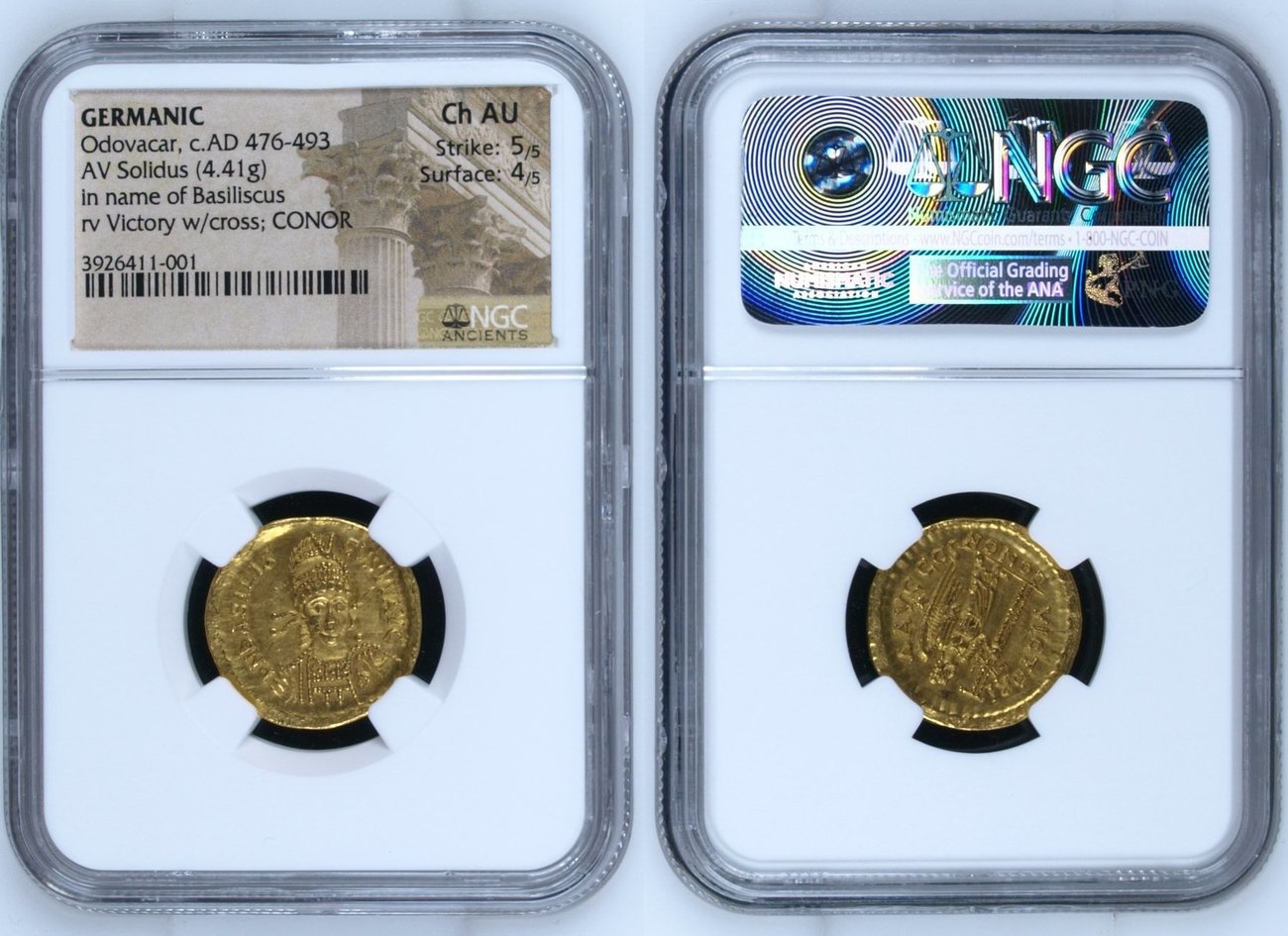 GERMANIC Völkerwanderung AV Solidus Odovacar, c.AD 476-493 Odoaker ...