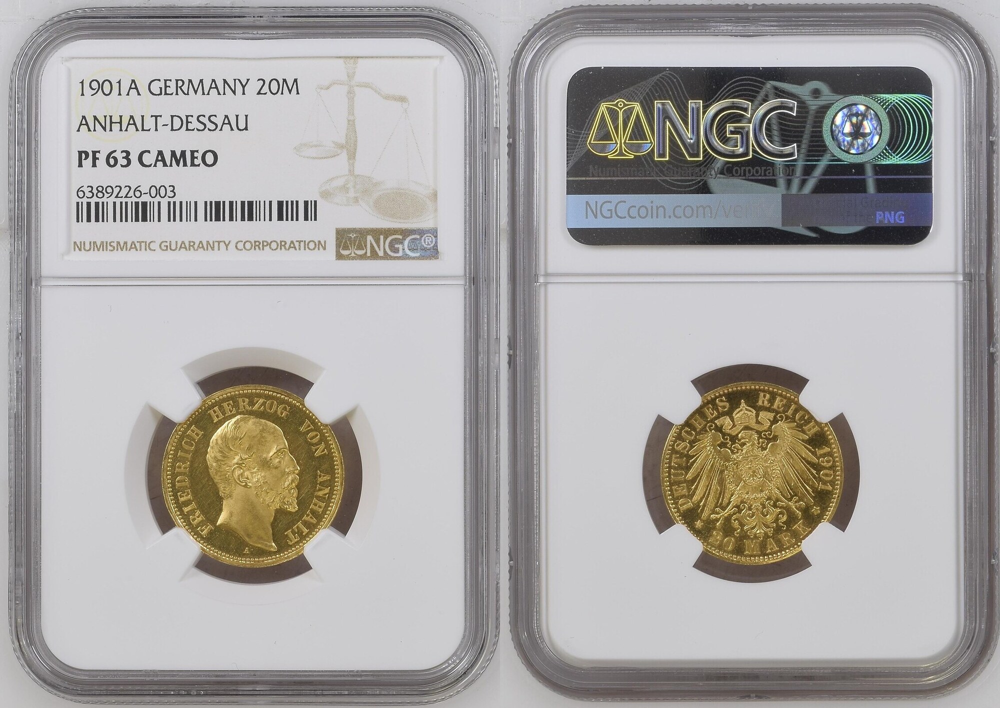 Deutschland Germany Kaiserreich Anhalt Dessau 20 Mark 1901 A Herzog ...