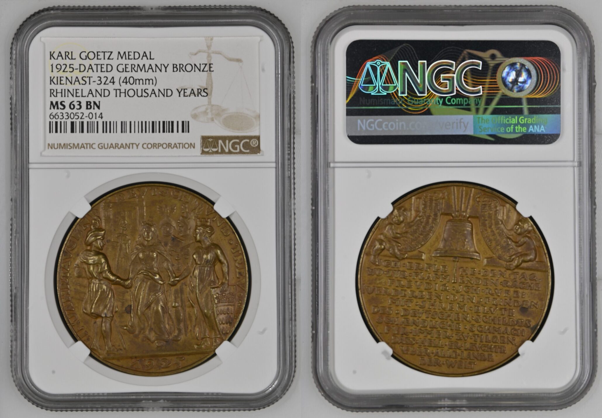 Karl Goetz Deutschland Weimarer Republik Germany Bronzemedaille Bronze ...