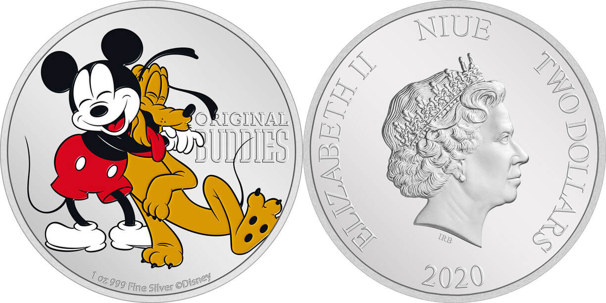 2 Dollars PLUTO 90th Anniversary Disney 1 Oz Silver Coin 2$ Niue 2020 ...