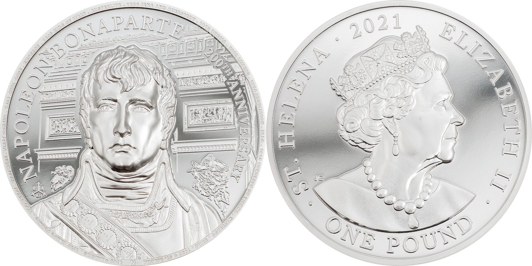 NAPOLEON 200th Anniversary 1 Oz Silver Coin 1 Pound Saint Helena 2021 ...