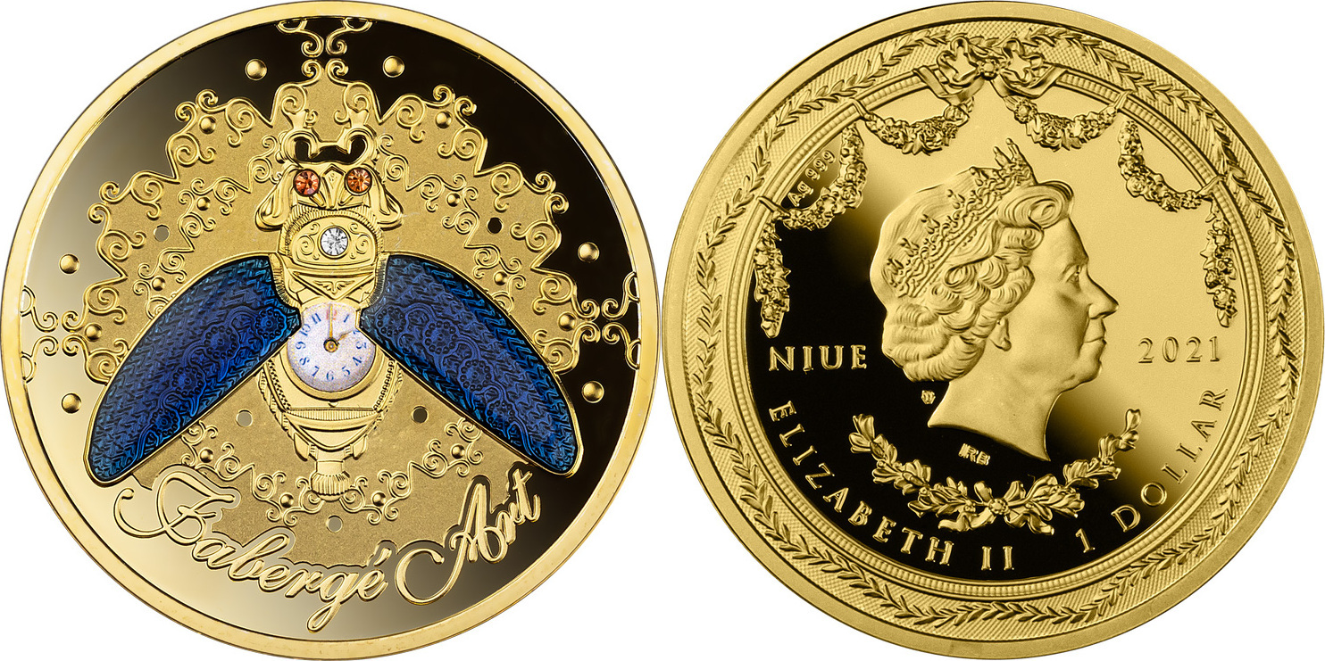 1 Dollar BEETLE WATCH 1 Oz Silver Coin 1$ Niue 2021 Proof | MA-Shops