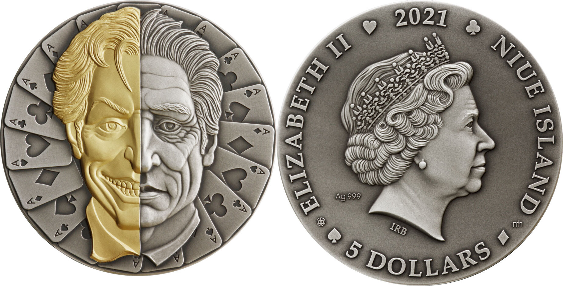5 Dollars MASK 2 Oz Silver Coin 5$ Niue 2021 Antique Finish | MA-Shops