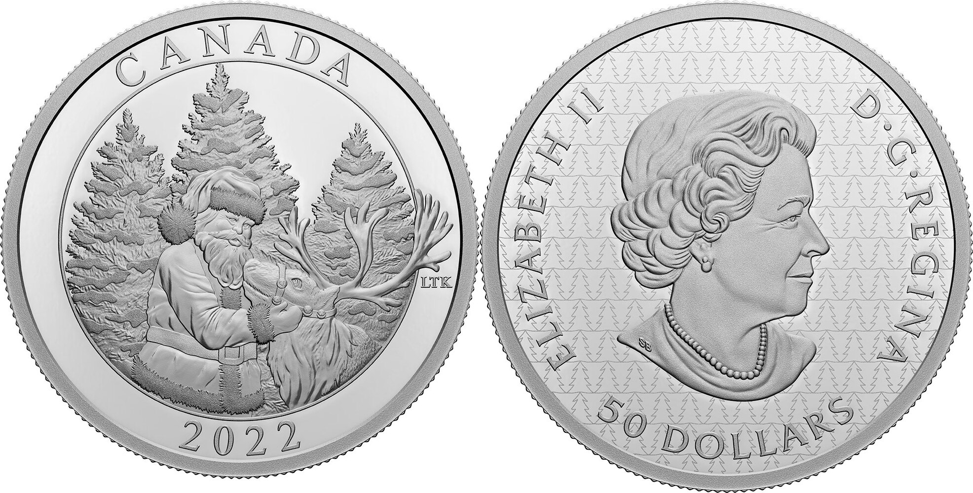 50 Dollars MAGIC OF THE SEASON Santa Claus Silver Coin 50 Canada 2022