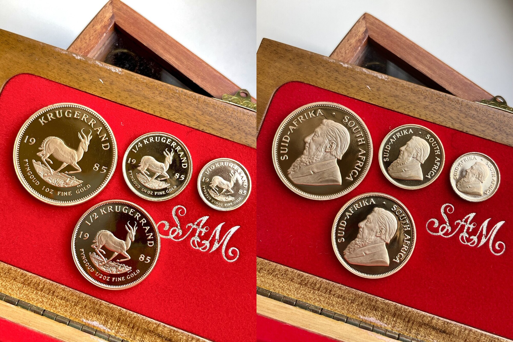 Südafrika KRand Krugerrand 1985 Proof Prestige Set 4 Coins Gold | MA-Shops