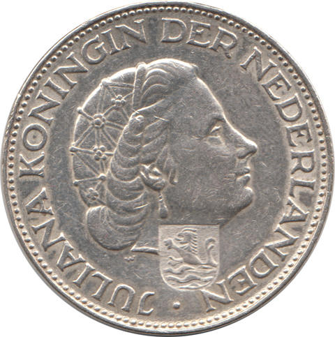 Nederland 2½ Gulden / Rijksdaalder 1966 Juliana 1948-1980 Klop ...