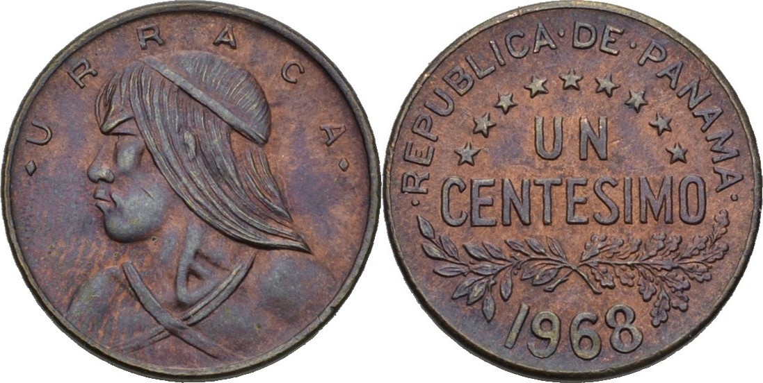 Panama 1 Centesimo 1968 Urraca CH UNC | MA-Shops
