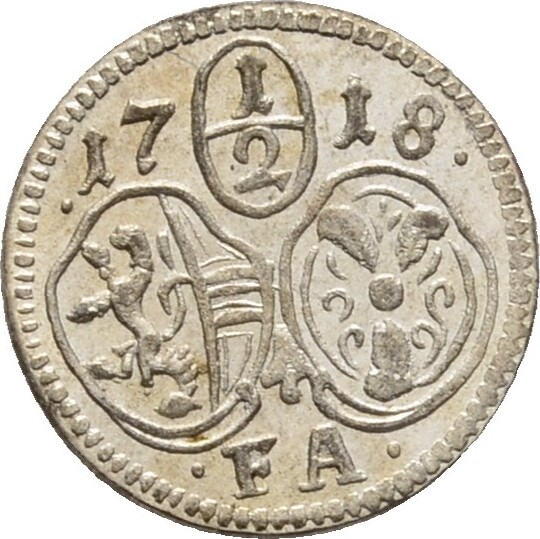 Salzburg Einseitiger 1/2 Kreuzer 1718 Franz Anton Fürst von Harrach ...