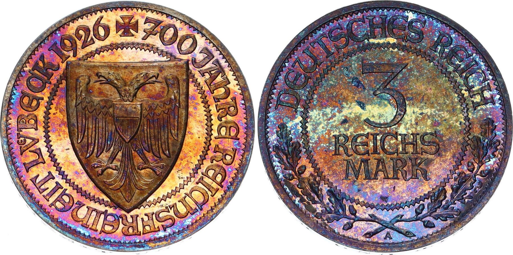 Deutschland - Weimar 3 Mark 1926 A Weimarer Republik - 3 Reichsmark ...