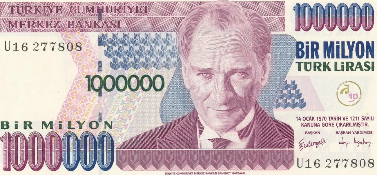 T rkei 1 Million Lira 1995 Geldschein Banknote Bir Milyon T rk Lirasi
