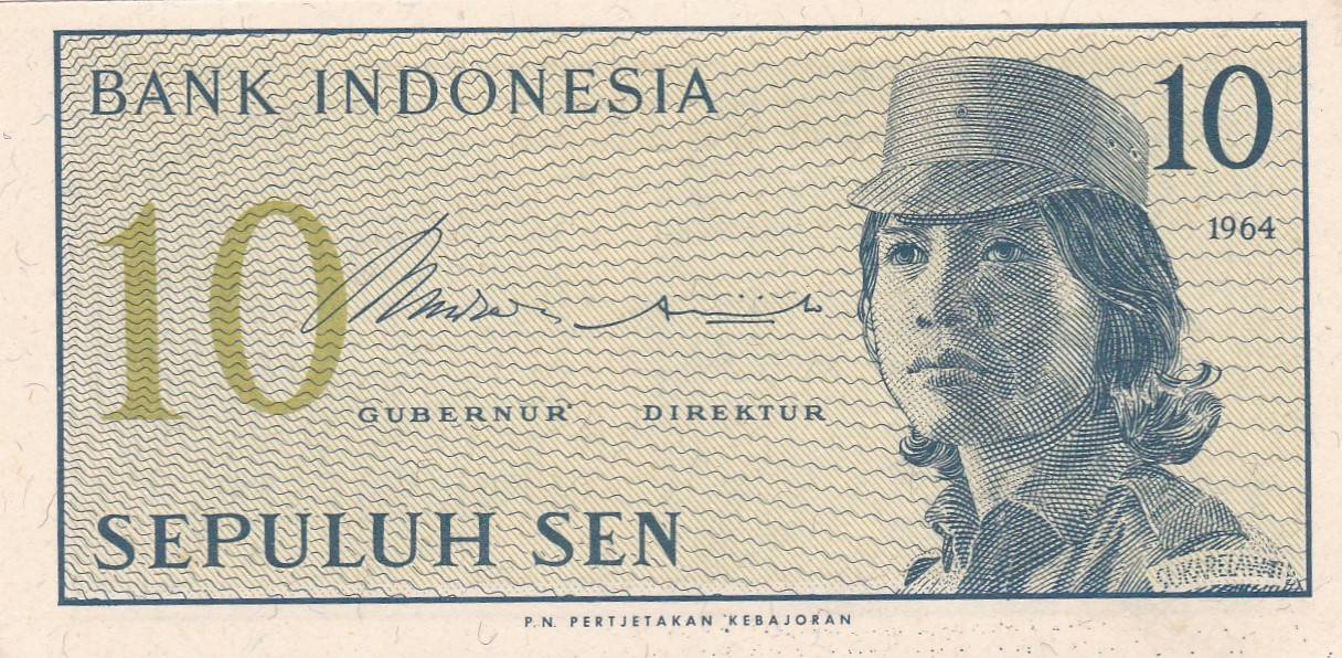 Indonesien 10 Sepuluh Sen 1964 Banknote UNC | MA-Shops