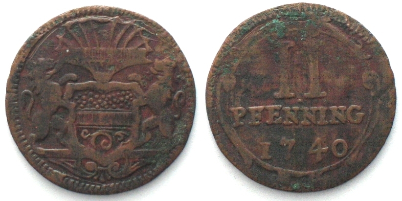 Münster, Stadt Germany MUNSTER City. 2 Pfennig 1740 copper VF | MA-Shops