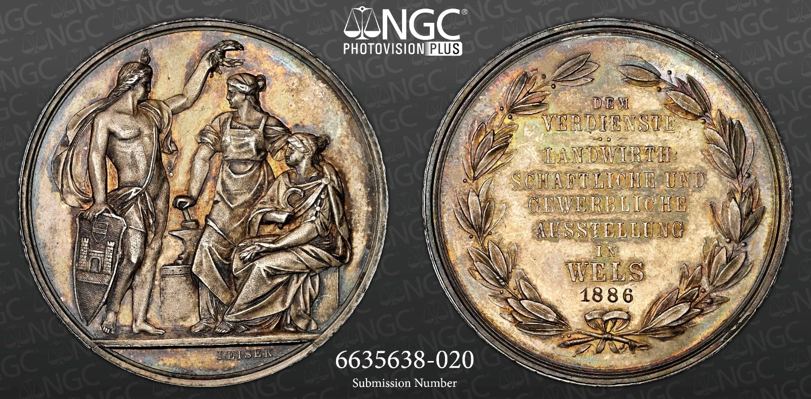 AUSTRIA Medal of Merit 1886 Wels (City). Agriculture and Commerce ...