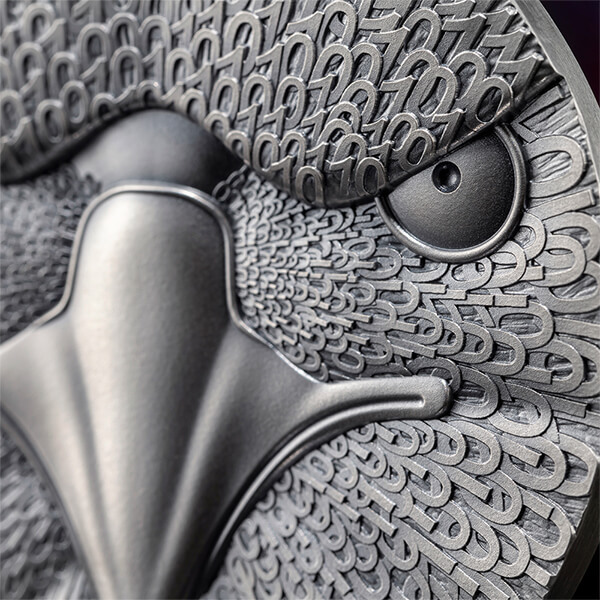 Binary Eagle Binary World 2 oz Antique finish Silver Coin 1000 Satoshi ...