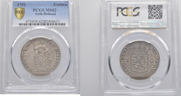 Holland 1 Gulden Gulden 1793 West-Friesland Republik, 1581-1795 MS62 / Prachtexemplar | MA-Shops